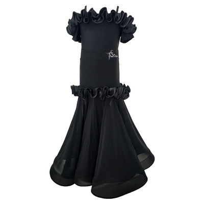 透气弹力网纱摩登舞服现代舞狐步