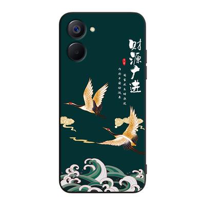 秋昊适用于realmev20手机壳rmx3611网红民族风rmx3610防摔保护套realme10s软硅胶外壳oppo真我v20花开富贵v20