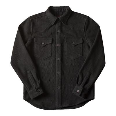 提花面料衬衫工装口袋重磅复古