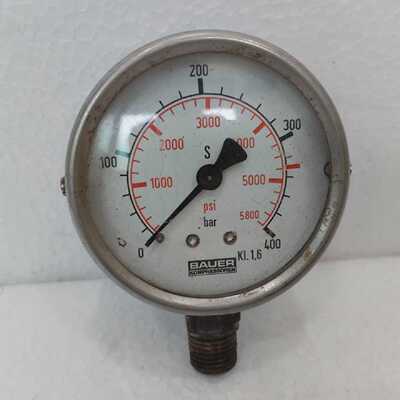 BauerKompressoren压力表05800PSI0400巴EN8371工业