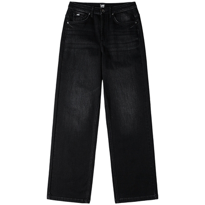 【张凌赫代言】Lee25冬新428懒懒裤舒适直脚磨毛黑灰女保暖牛仔裤