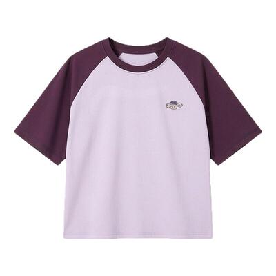 【100%棉】笛莎官旗青少年2026夏新款上衣青春活力撞色短袖T恤女
