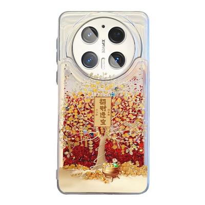 适用华为mate70手机壳mt50荣耀200新年pura70流沙x60金色vivox200x100摇钱树magic7女magic6马年findx8mate60