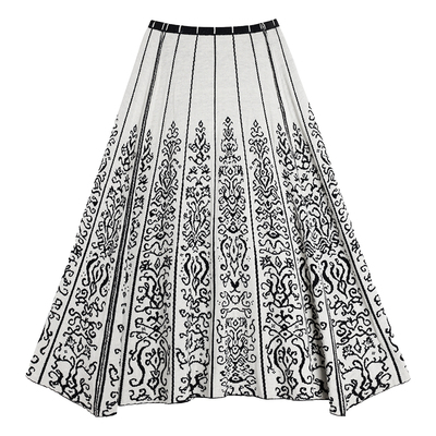 藤蔓提花羊毛混纺针织半身裙