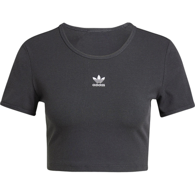 Adidas/阿迪达斯官方正品三叶草女士修身短款运动透气短袖IY9664