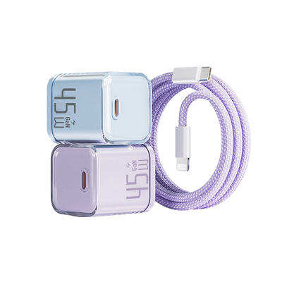 国家3C适用苹果17/16pro充电器线iPhone15promax手机充电头45W氮化镓快充PD插头数据线套装ipad平板A小冰块