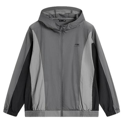 李宁正品运动时尚系列男子运动休闲拉链连帽夹克外套AFDU667-1