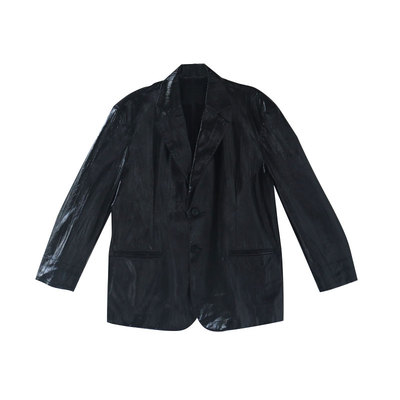 LONSLAN漆皮廓形西服外套