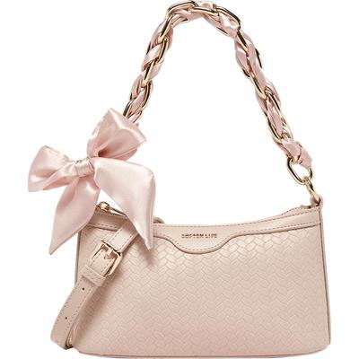 百思图腋下链条编织斜挎包