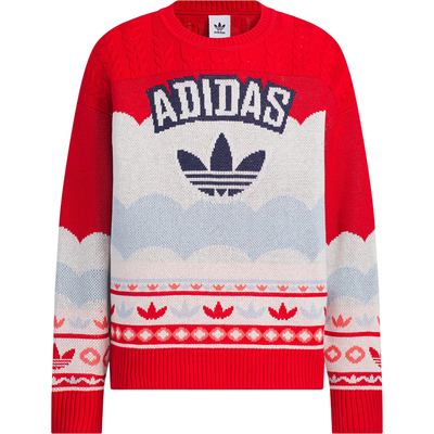 Adidas/阿迪达斯官方正品三叶草男女款圆领时尚长袖毛衣JL8367
