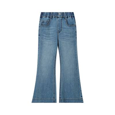 布丁哈鲁童装微喇软牛仔裤春季女童长裤新款儿童裤子洋气喇叭裤