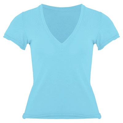 WellD 亚麻手感 纯棉 手工散边V领/圆领水洗5色短袖简约高级感T恤