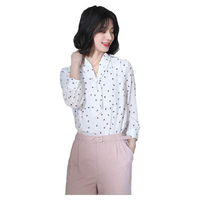 翠贝卡新款时尚波点七分袖衬衫