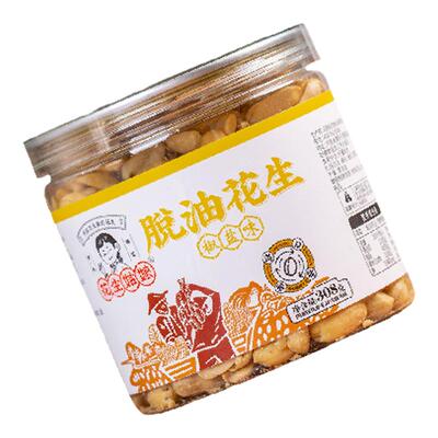 花生姑娘脱油花生米308g罐装零食