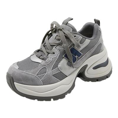 2026春夏新款内增高老爹鞋女真皮透气厚底休闲运动鞋小码女鞋3233