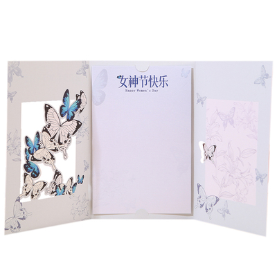 镂空38女神节贺卡定制商务