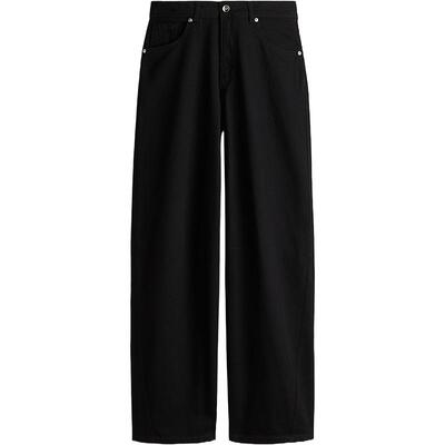 HM女装休闲裤春季宽松版直筒休闲时尚通勤带拉链礼服长裤1249235