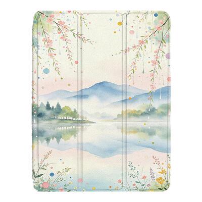 适用水彩风景小米7s文艺简约8pro创意Ultra平板5红米Redmi/Pad/SE/4Plus/6Max/11/6s带笔槽12.4寸Pro保护套壳