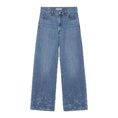 李维斯女士高腰阔腿牛仔裤