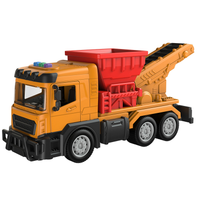 儿童惯性音乐传送带履带运砂车开门玩具车仿真车电动传输带工程车