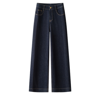 2026新款高腰阔腿牛仔裤女早春
