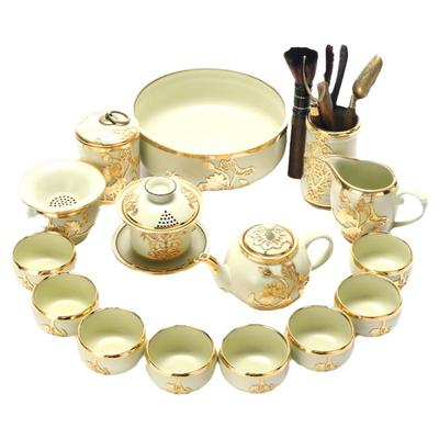 康乐品金镶玉汝窑陶瓷高档茶壶