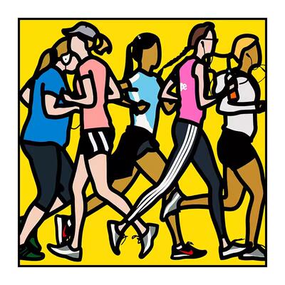 Julian Opie朱利安奥培波普艺术插画现代极简抽象人物民宿装饰画