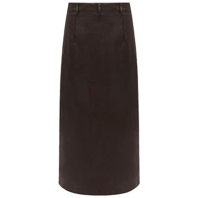 开叉美学高智直筒皮裙