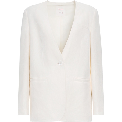 【秀场型格】无领亚麻廓西naivee纳薇26春新款西装外套樱花粉凝脂