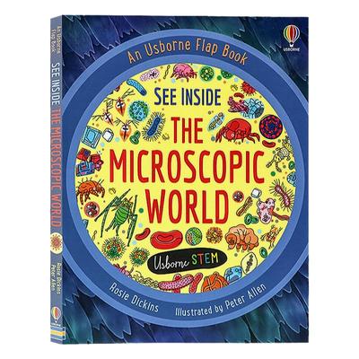 usborne看里面系列 See Inside the Microscopic World 看到微观世界的内部 英文原版绘本 纸板翻翻书 儿童英语启蒙科普 亲子共读