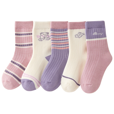 女童冬季加绒加厚毛圈袜