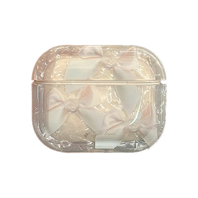 高级贝壳纹白色蝴蝶结适用airpods第二代保护套苹果耳机保护壳airpodspro2无线蓝牙盒三耳机套airpod3耳机壳
