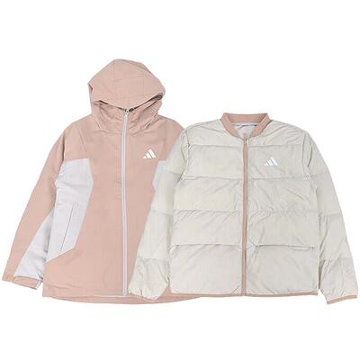 阿迪达斯二合一冲锋衣式羽绒服