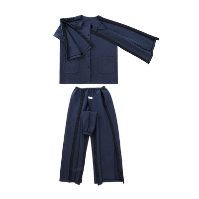 易穿脱护理服保暖家居服按扣款