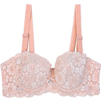 超薄半杯软钢圈纯棉大胸显小显瘦