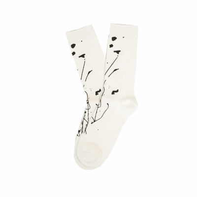 现货泼墨艺术袜设计纯棉扎染袜子