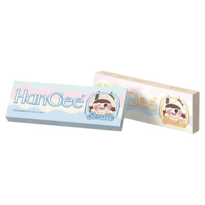 9.9试色2片韩姬儿美瞳日抛自然黑小直径近视隐形眼镜旗舰店正品棕