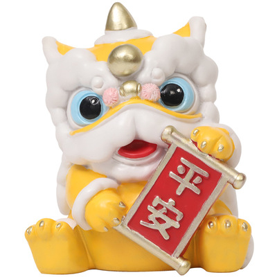 五虎上将国潮醒狮摆件桌面装饰品