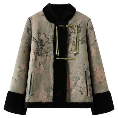 新中式妈妈秋冬装皮草外套