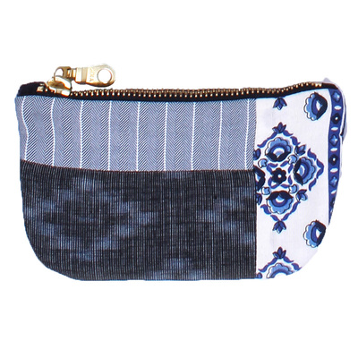 YVES蓝染复古民族风手布包钱包