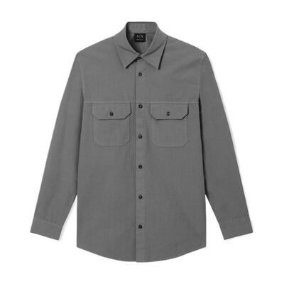 AX/阿玛尼男士纯棉翻领长袖衬衫