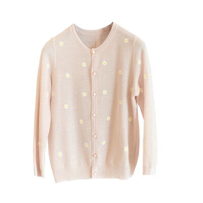 春夏季新款小雏菊刺绣苎麻防晒衫