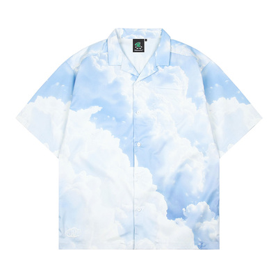 ravenous蓝天白云刘宇短袖衬衫