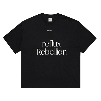 REFLUX 洗水休闲短袖T恤夏季半袖美式复古大印花宽松体恤上衣男