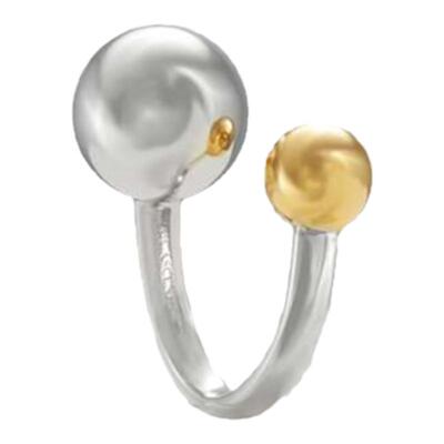 ASCENDER纯银不规则金银球形戒指