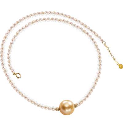 南珠宫18K金海水圆项链