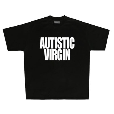 AUTISTIC VIRGIN 字母印花 美式复古休闲纯棉复古Vintage小众T恤