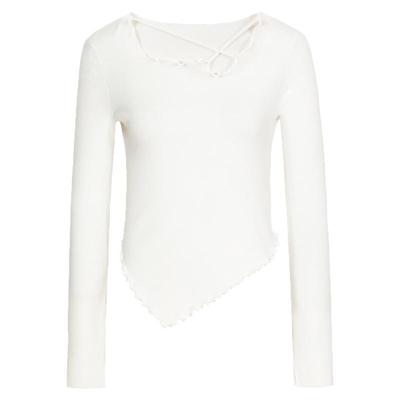 HPLY荷比俪春季新款女镂空领花边不规则针织衫HMD11650205