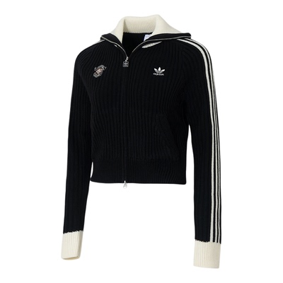 阿迪达斯三叶草毛衣外套女款25秋冬运动修身针织开衫编织衫KF0718