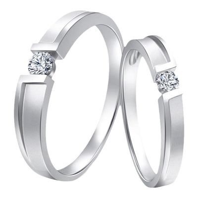 周生生18k白色钻石戒指